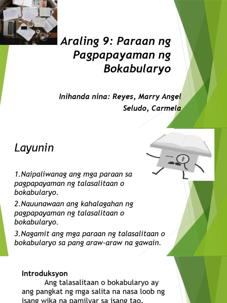 Araling9 Paraan NG Pagpapayaman NG Bokabularyooo | PDF