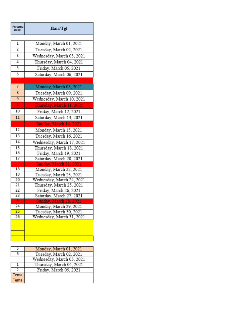 TABEL HARIAN GURU Ok Sip | PDF