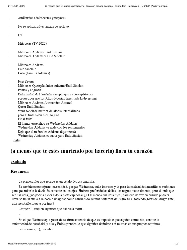 (A Menos Que Te Mueras Por Hacerlo) Llora Con Todo Tu Corazón - Exalteddm (HanakibiWenClair) C ...