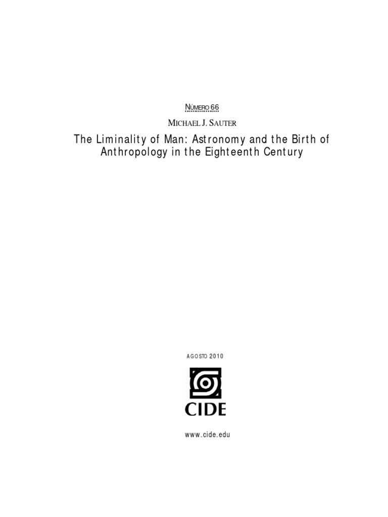 The Liminality of Man: Astronomy and The Birth of Anthropology in The ...