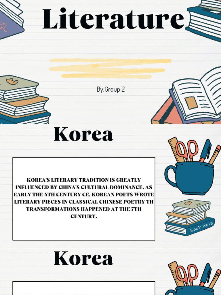 White Illustrative Creative Literature Project Presentation - 20231112 ...