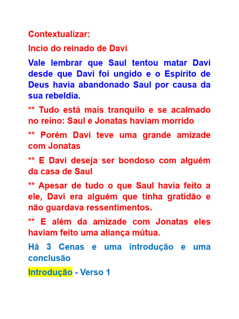 01 Davi - Culto de Quarta | PDF | Davi | Saul