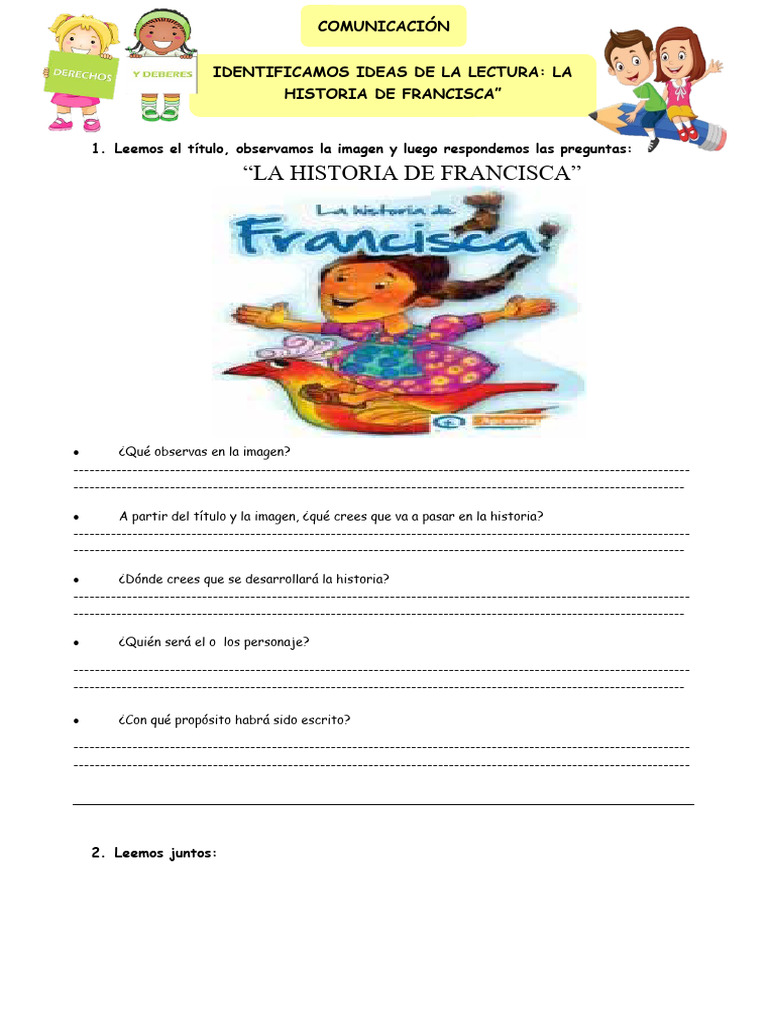 Ficha-Juev-Com-Identificamos Ideas de La Lectura La Historia de ...