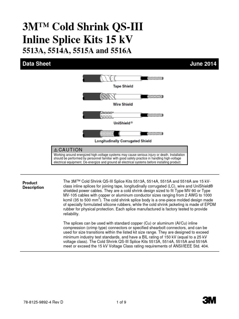 QSIII - Empalme x1 - 15kV - 5513A | PDF | Electrical Connector | High ...