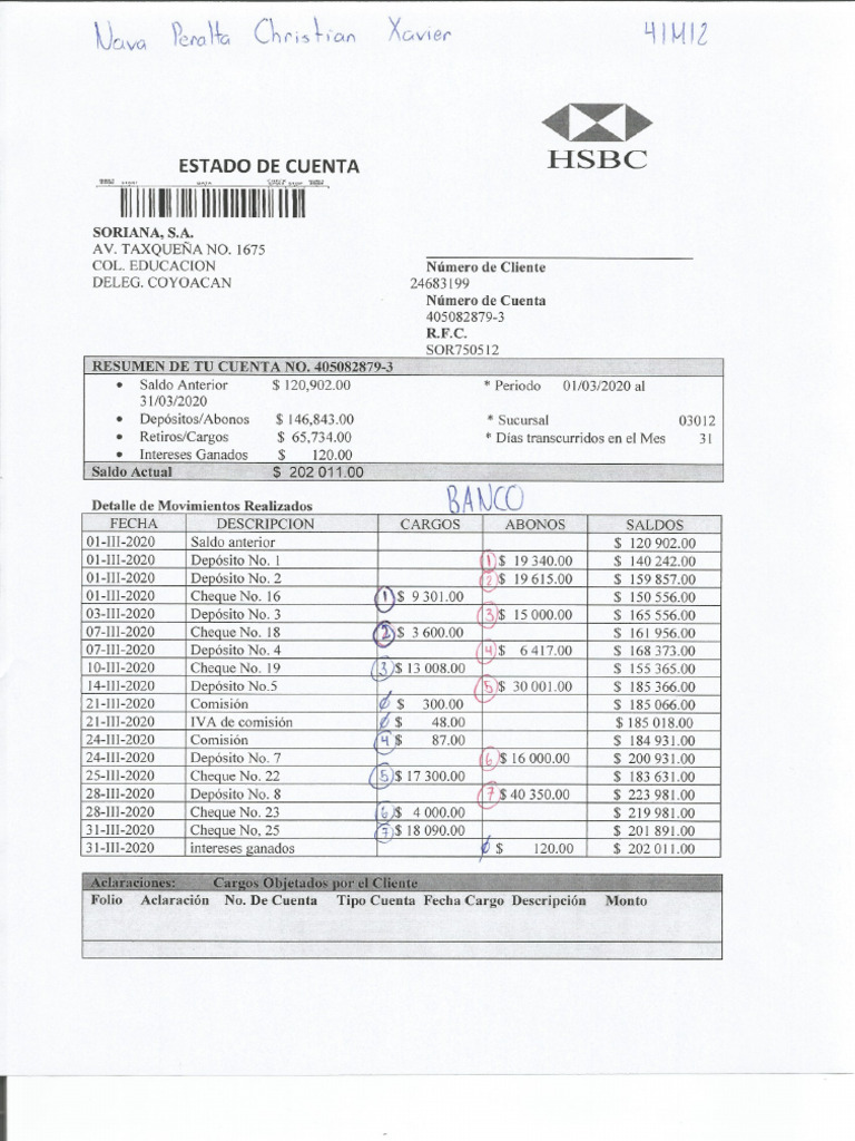 Edo Cta Banco HSBC | PDF