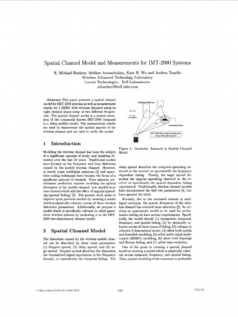 Spatial Channel Model and Measurements For IMT-2000 Systems | PDF | Antenna (Radio) | Normal ...