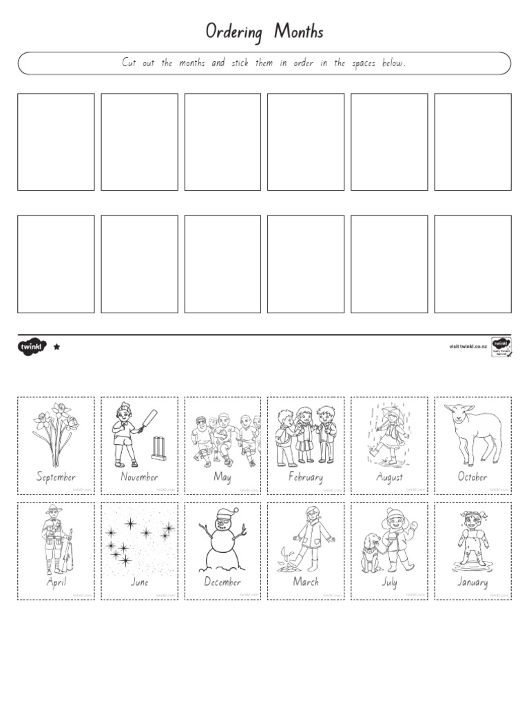 Kids' Month Ordering Activity | PDF