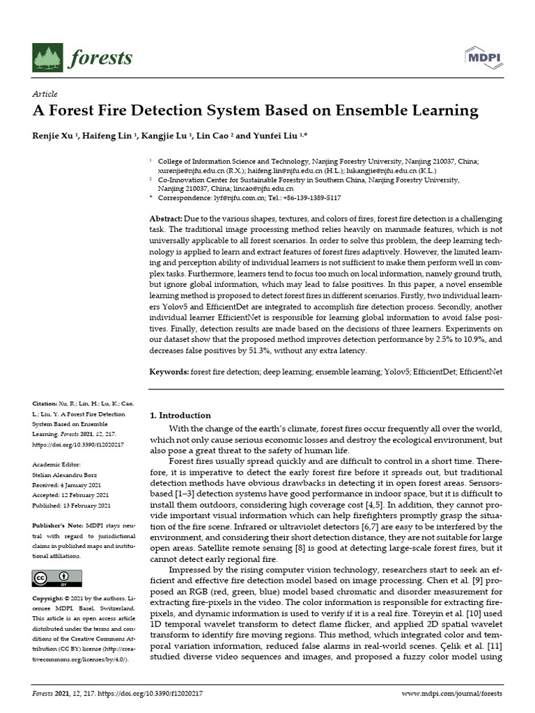 A Forest Fire Detection System Based On Ensemble L Pdf Learning