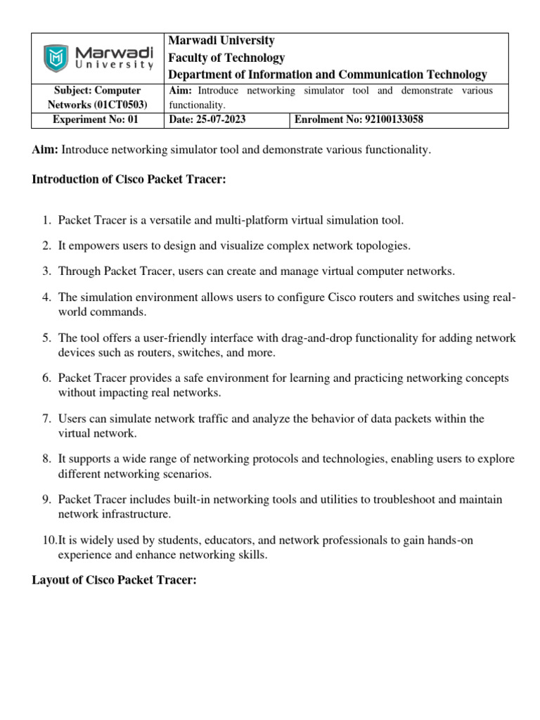 58 Exp-1 | PDF | Computer Network | Network Switch