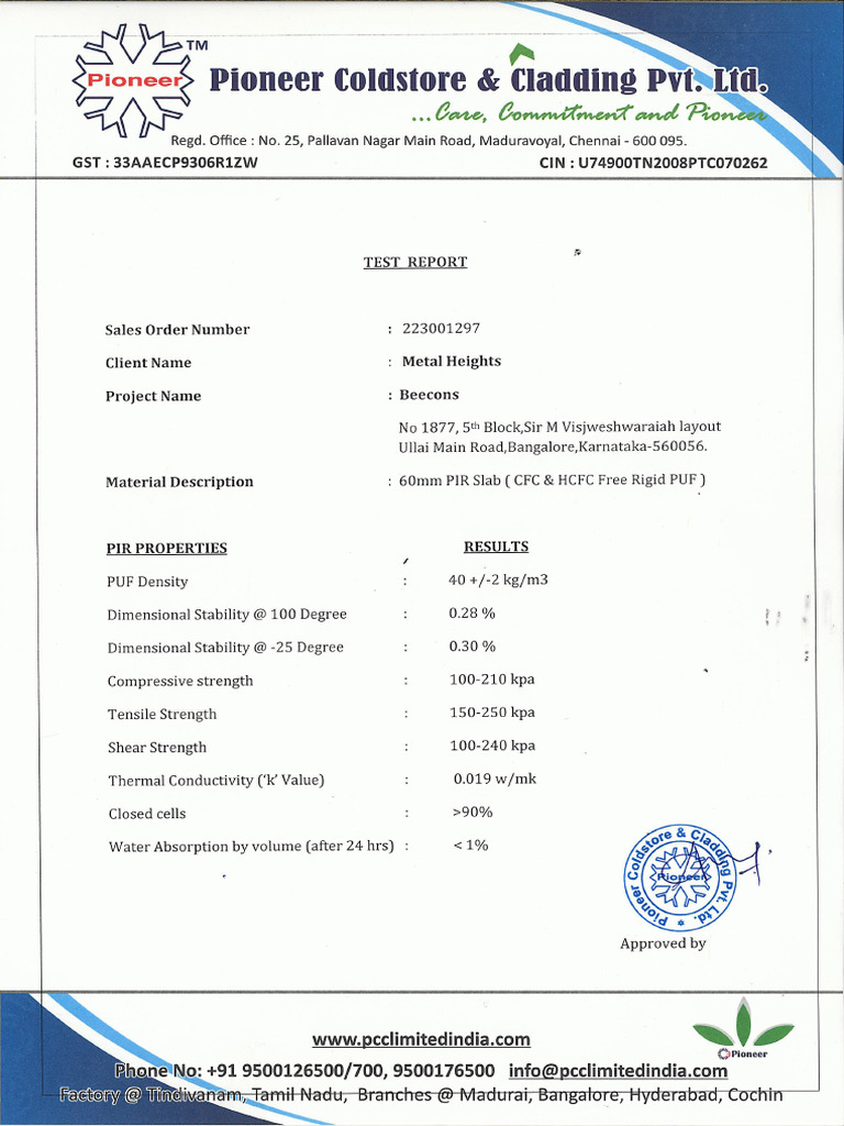 Test Certificate | PDF