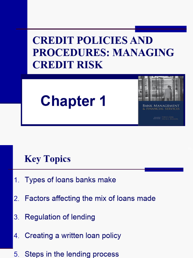 CHAP 1 Lending Policies and Procedures | PDF | Loans | Credit