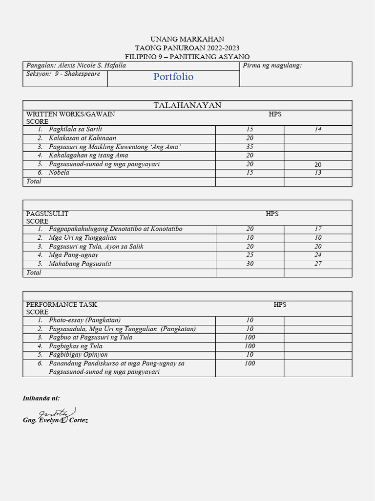 Talahanayan | PDF