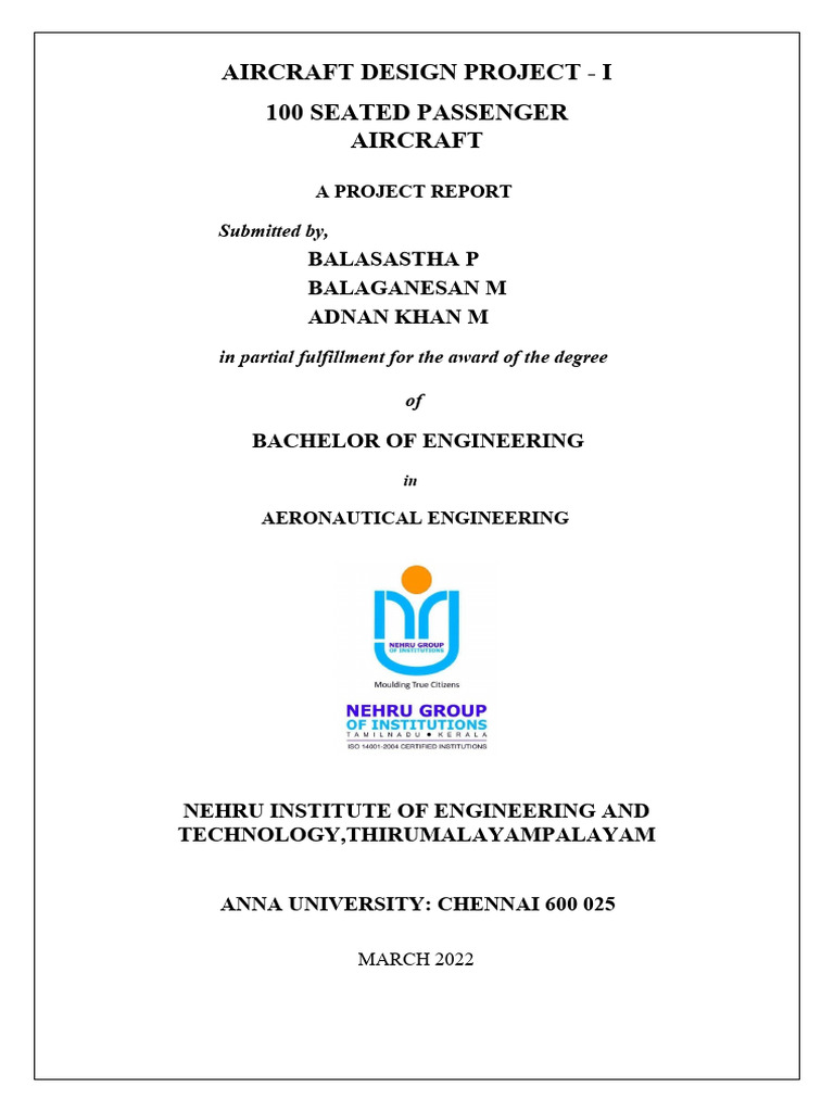 Aircraft Design Project | PDF | Aircraft | Jet Engine