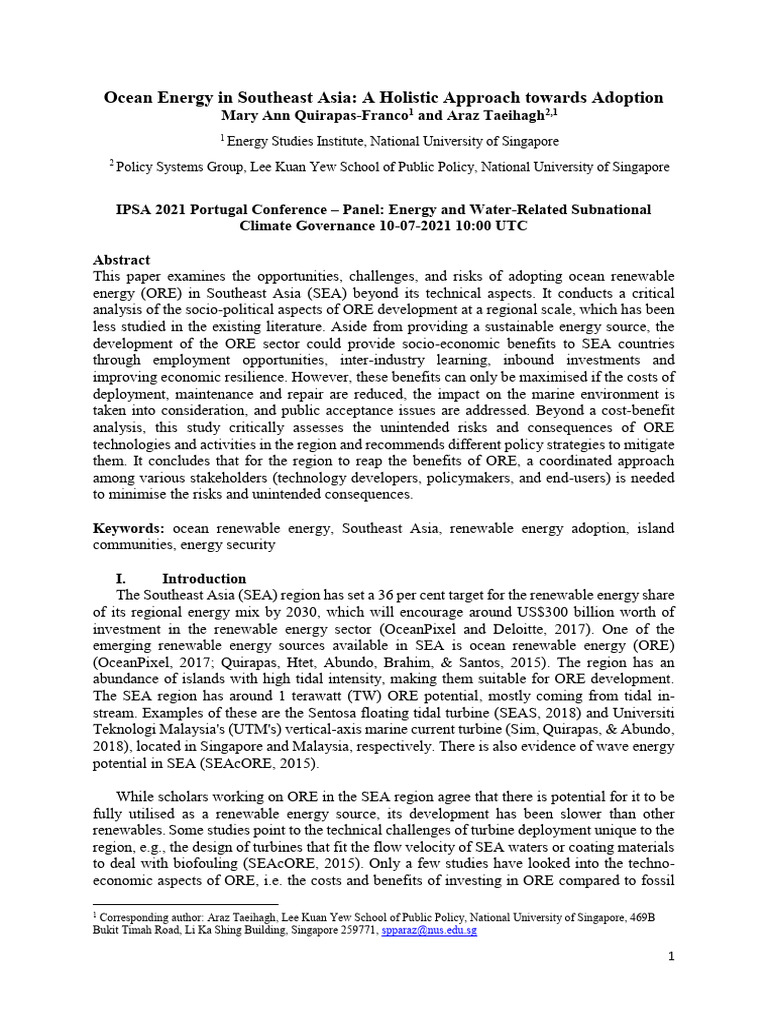 Franco+and+Taeihagh+2021+139118 Ocean Energy Southeast Asia Holistic ... Franco+and+Taeihagh+2021+139118 Ocean Energy Southeast Asia Holistic ...