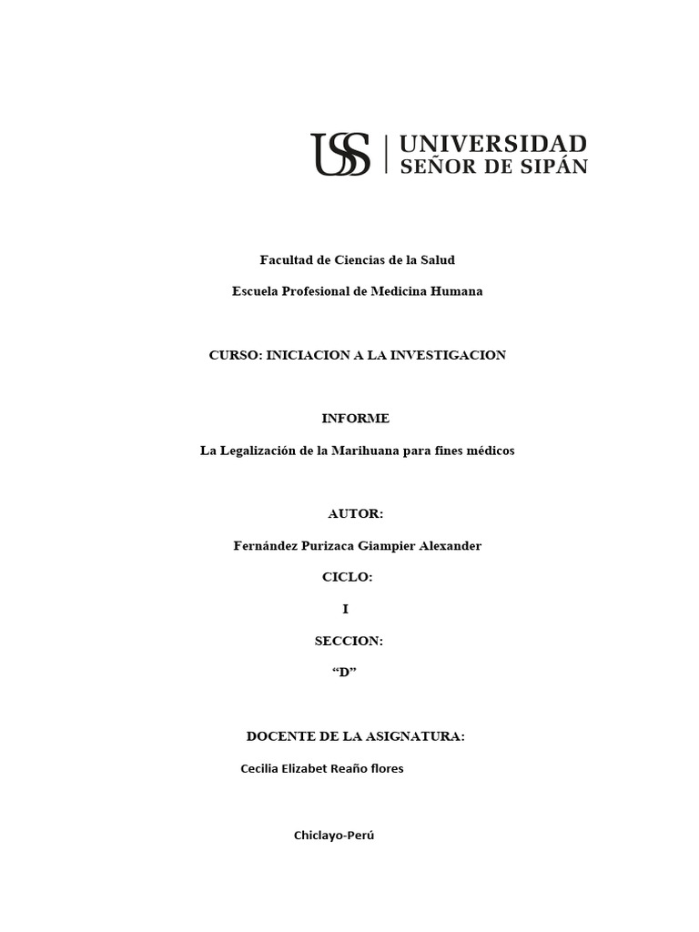 Facultad de Ciencias de La Salud-Legalizacion de La Marihuana | PDF ...