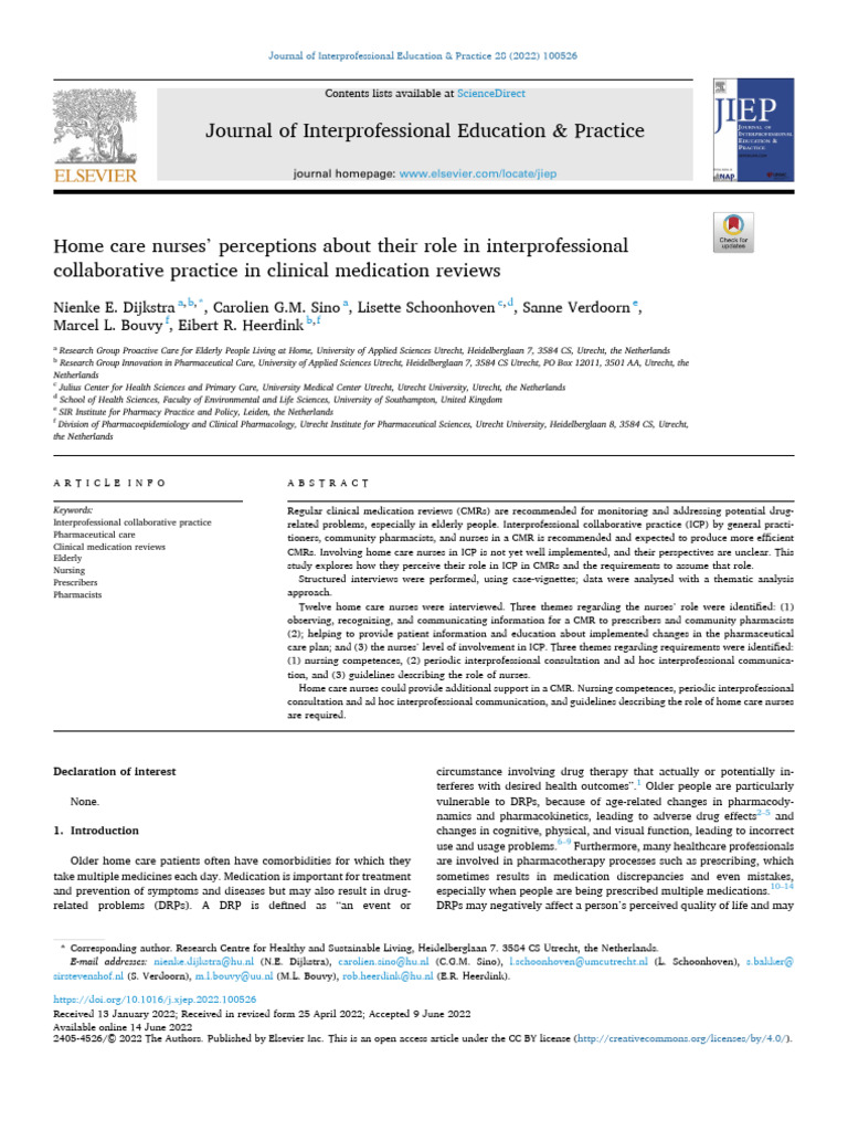 Jurnal IPCP 1 | PDF | Pharmacy | Nursing