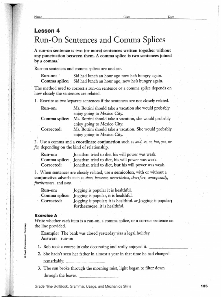 Run-On and Comma Splices Task 1 | PDF | Comma | Language Mechanics