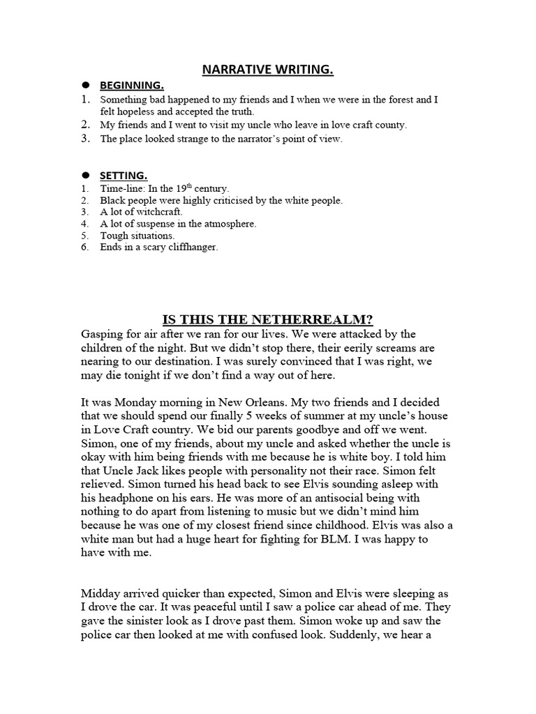 Narrative Writing | PDF