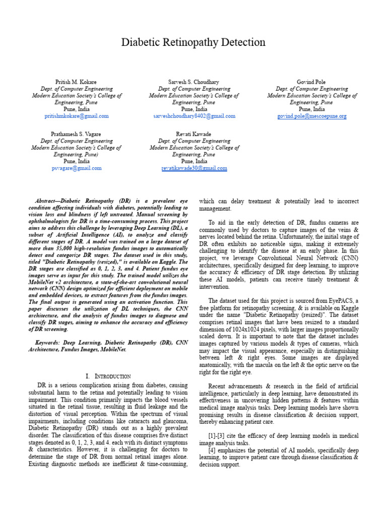 Deep Learning for Diabetic Retinopathy Detection | PDF | Deep Learning ...