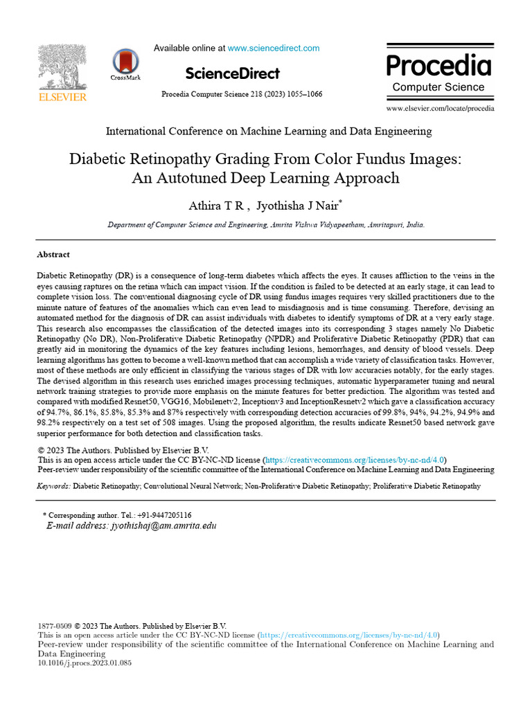 1 s2.0 S1877050923000856 Main | PDF | Deep Learning | Retina