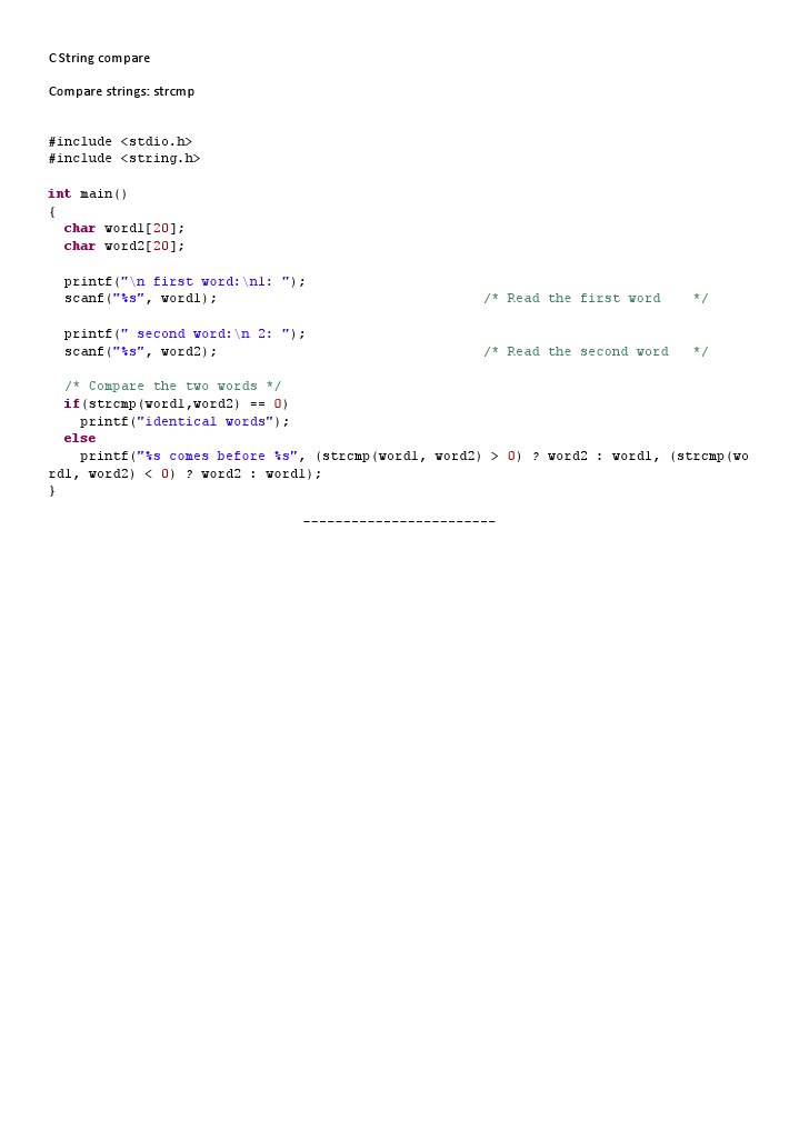 C String Comparison Using strcmp | PDF | Teaching Methods & Materials
