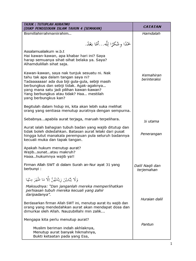 Teks Daie Cilik Nurhayatul Binti Rashid | PDF