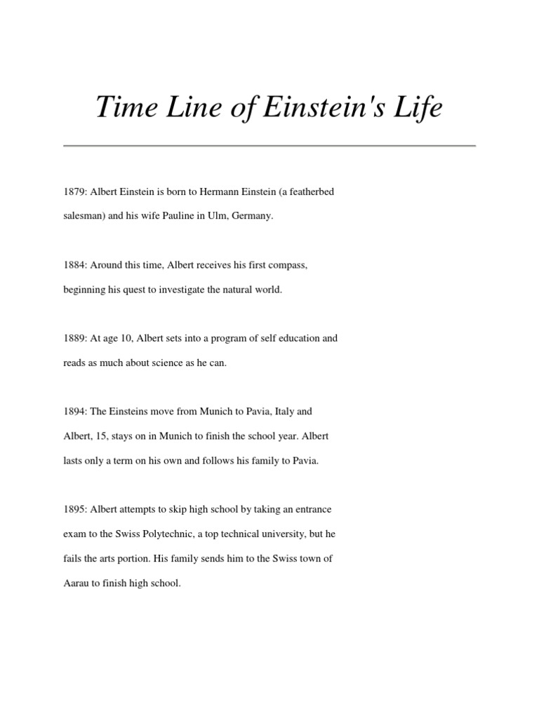 Timeline of Great EINSTEIN | PDF | Albert Einstein | General Relativity