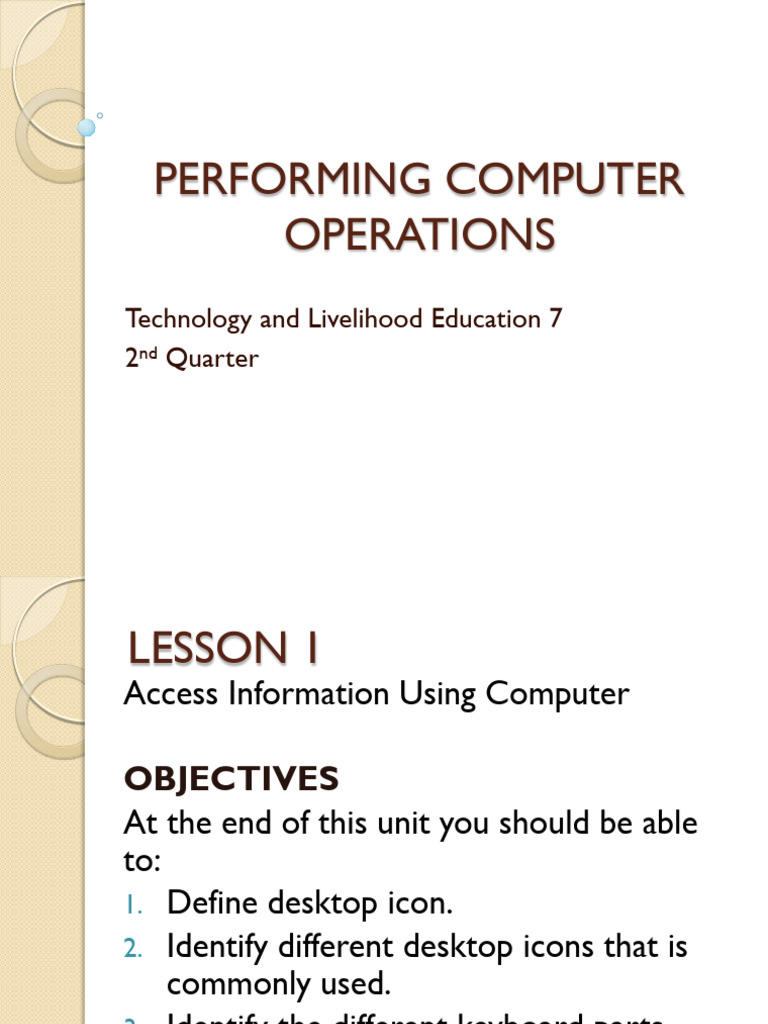 Performing Computer Operations | PDF | Icon (Computing) | Microsoft Windows