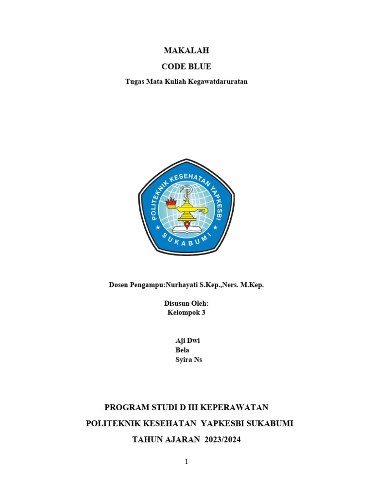 Makalah Code Blue Kel 3 | PDF | Komputer | Teknologi & Rekayasa