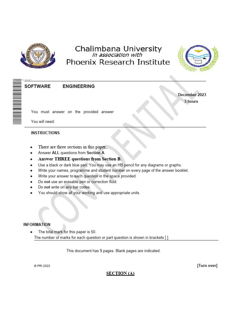Software Engireening Final Exam - ODL December2023 | PDF | Software | Engineering