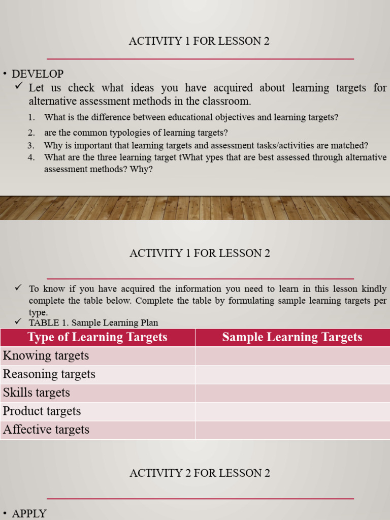 Lesson-2 Activities | PDF | Statistics | Learning