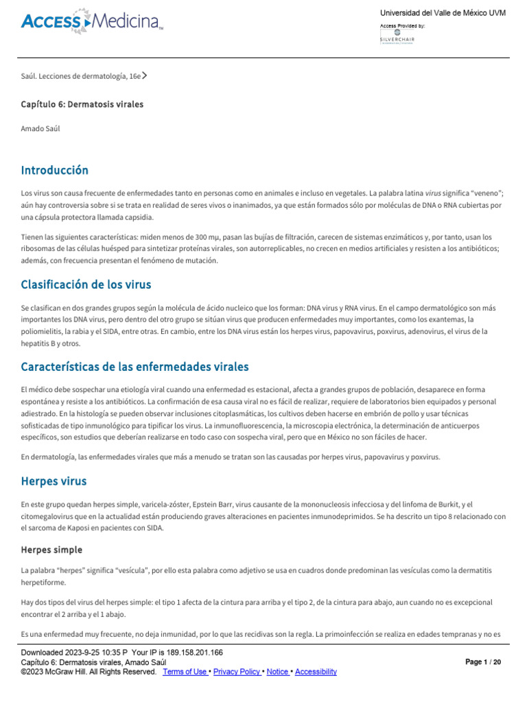 Dermatosis virales: herpes y diagnóstico | PDF | Herpes Simple | Virus