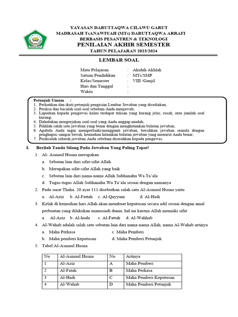 Akidah Ibadah 8 Sem1 | PDF
