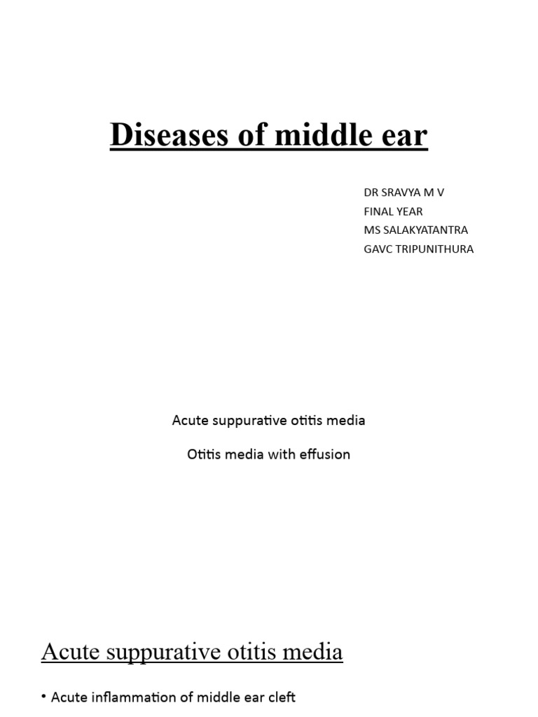Diseases of Middle Ear | PDF | Health Sciences | Immunology