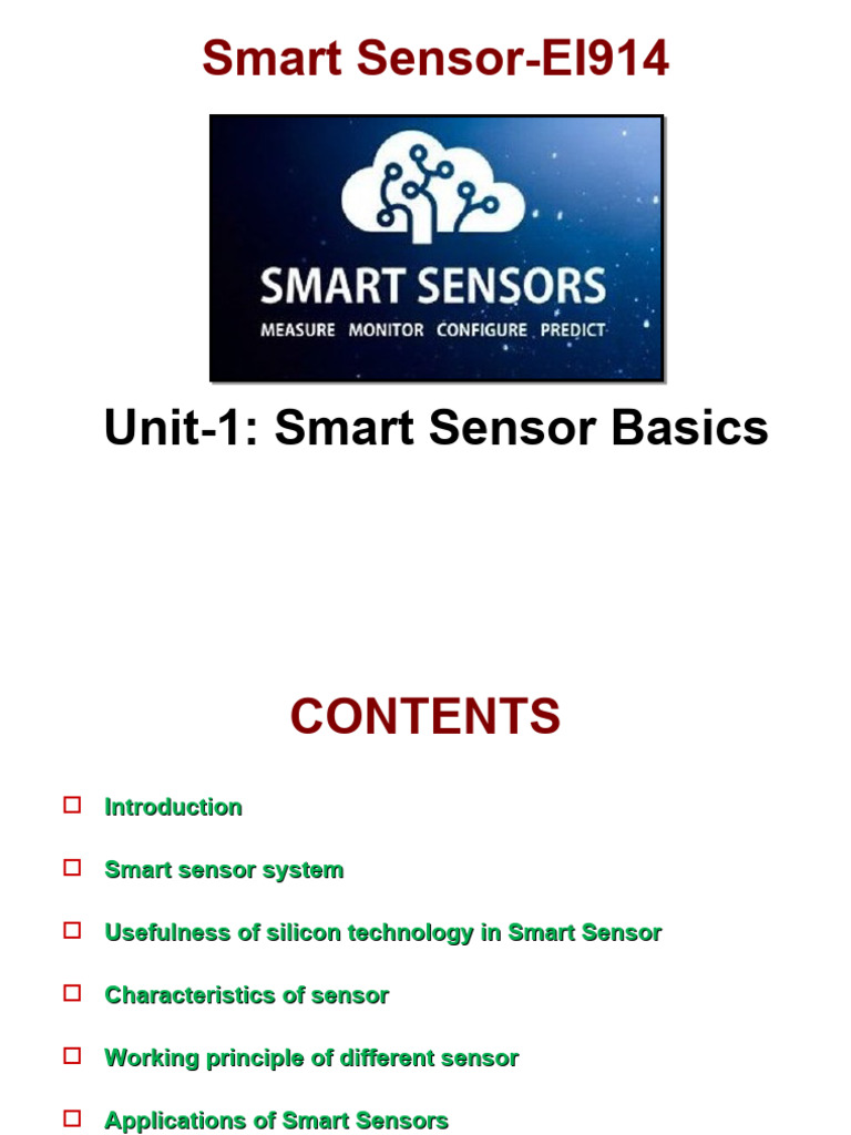 Unit 1 Smart Sensor Basics Pdf Thermocouple Piezoelectricity