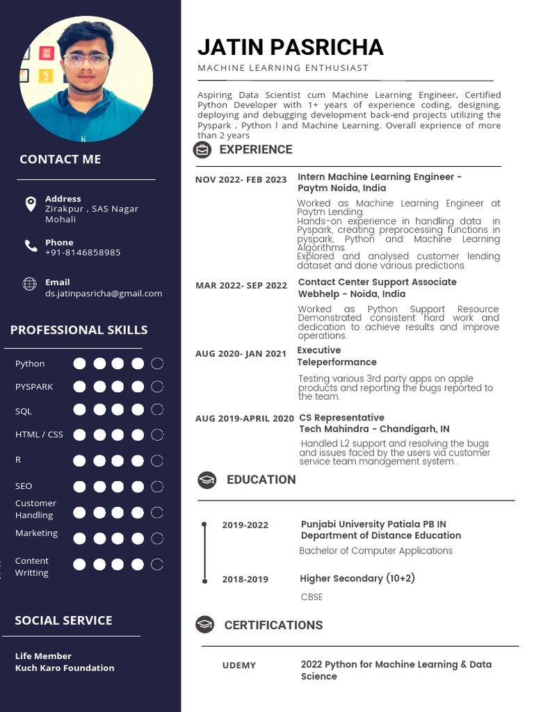 Jatin CV | PDF | Machine Learning | Apache Spark