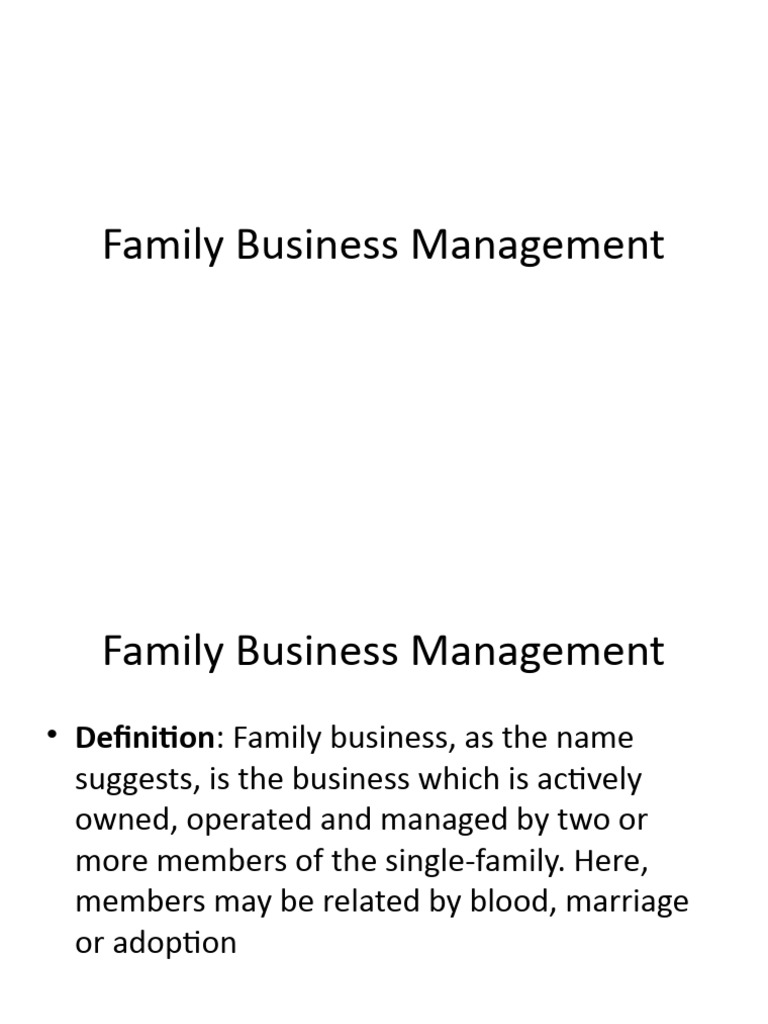 Family Business Management | PDF | Family | Leadership