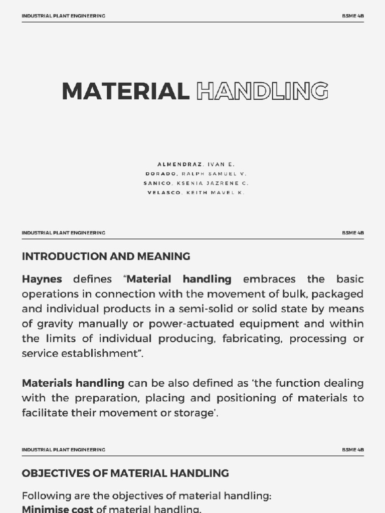 1 Principles of Material Handling | PDF