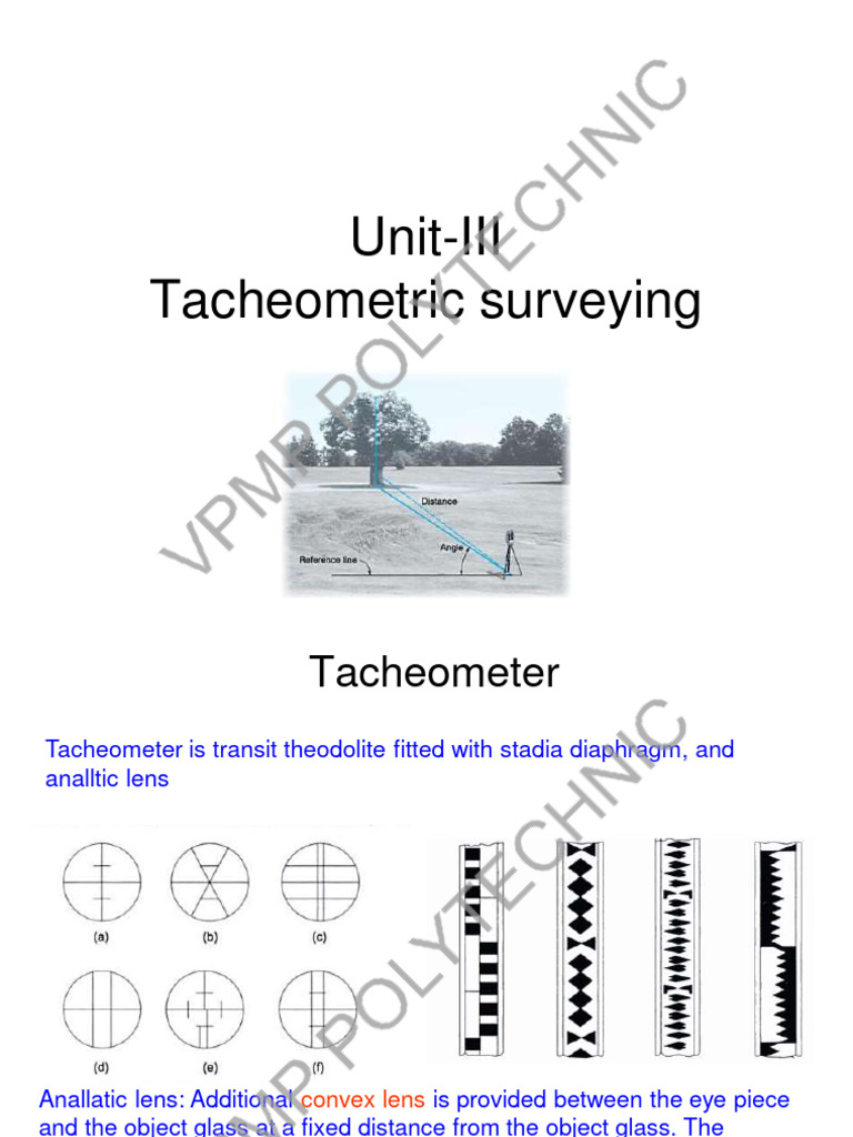 Unit III Tacheometry | PDF