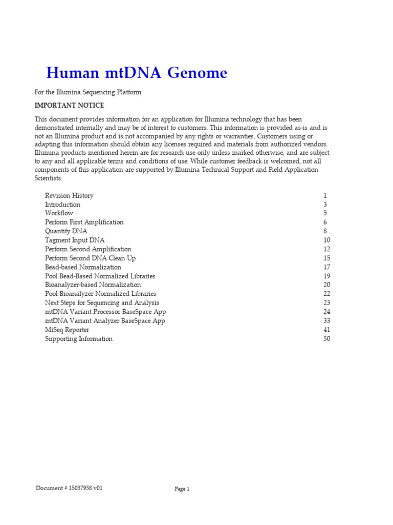 Human Mtdna Genome Guide 15037958 01 | PDF | Polymerase Chain Reaction ...