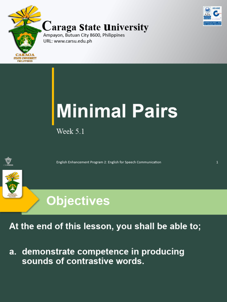 Minimal Pairs | PDF