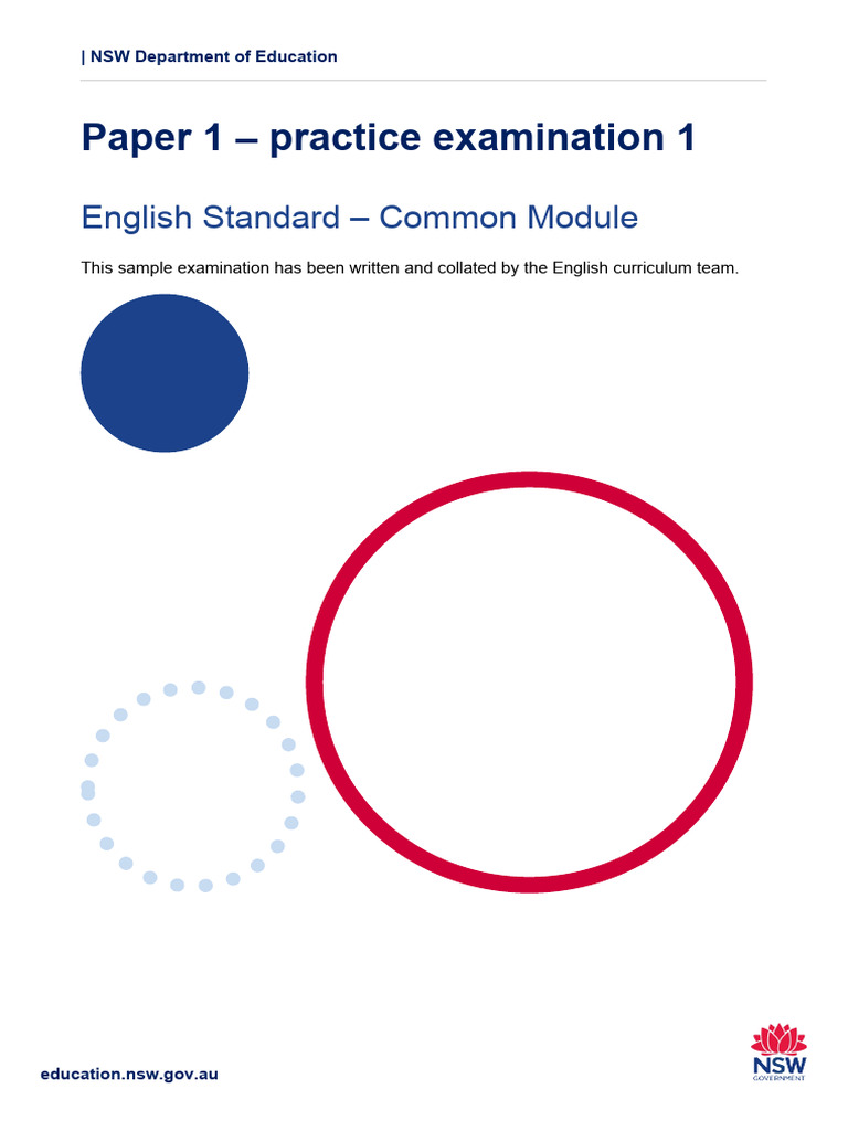English Standard Practice Exam 1 Paper 1 | PDF | Copyright | Experience