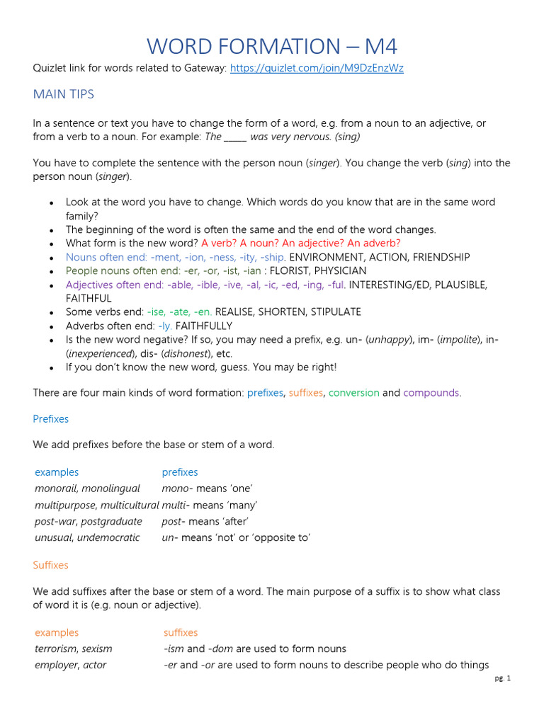 Word Formation Modules | PDF | Adverb | Word