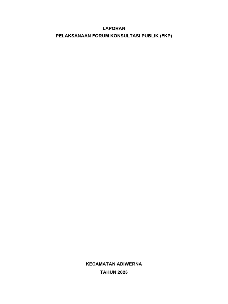 Pelaksanaan FKP Kebersihan Adiwerna 2023 | PDF | Ilmu Sosial | Sains ...