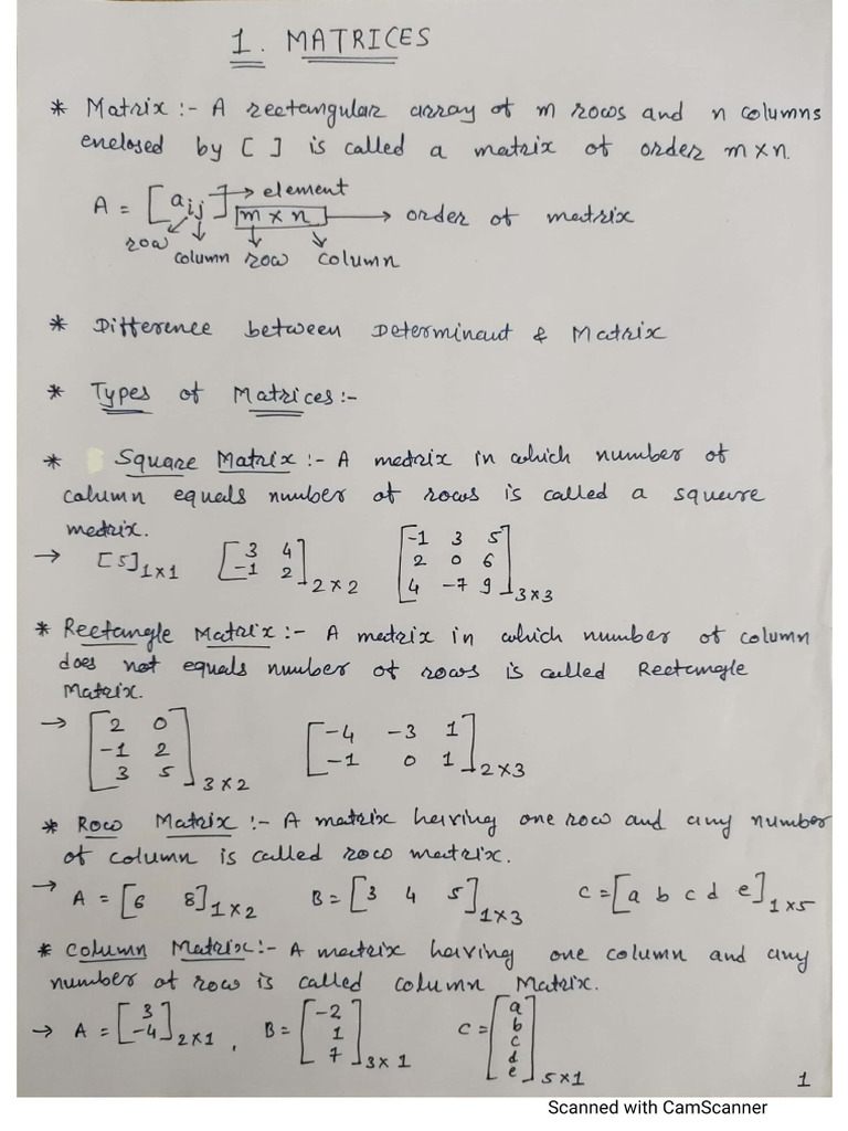 Unit-1 Matrices 16marks | PDF
