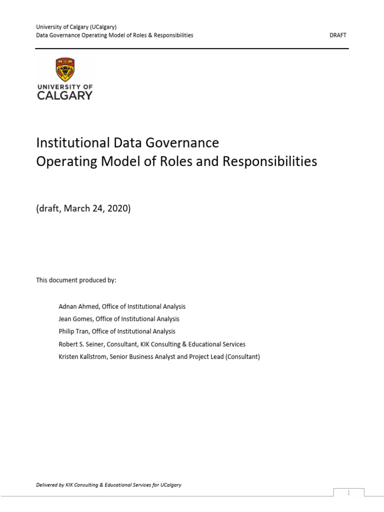 DG Operating Model Roles Resps - 2020mar24 | PDF | Information Security ...