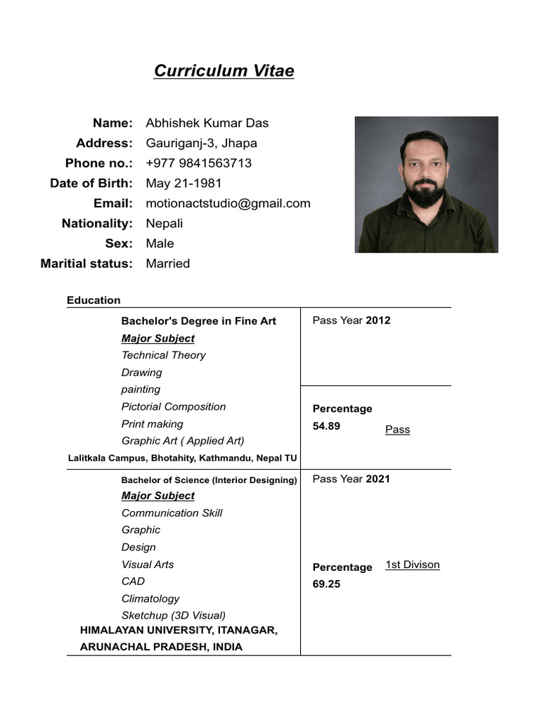Nepali Fine Arts and Design CV | PDF | Art