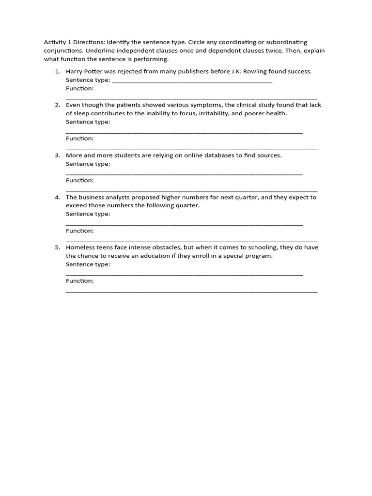 Sentence Type Identification Guide | PDF | Career & Growth