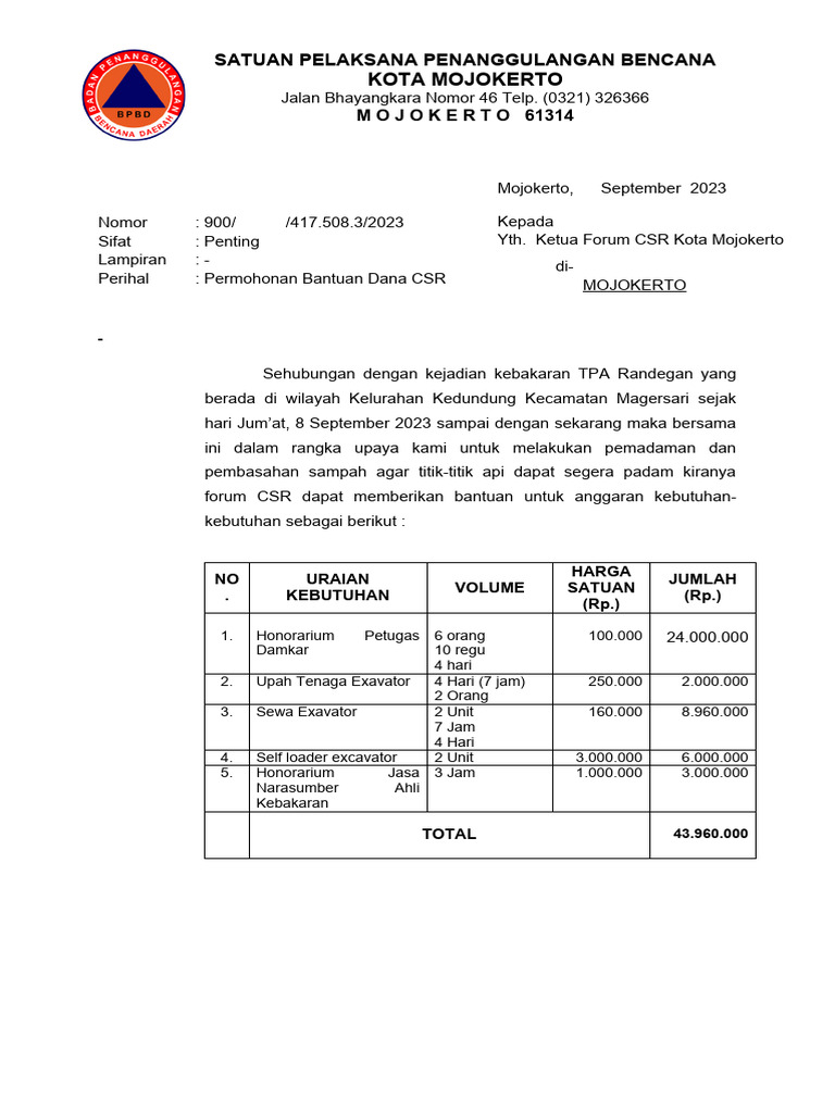 Surat Permintaan CSR Baru | PDF