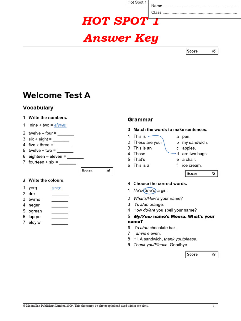 Welcome Module Test Answers | PDF